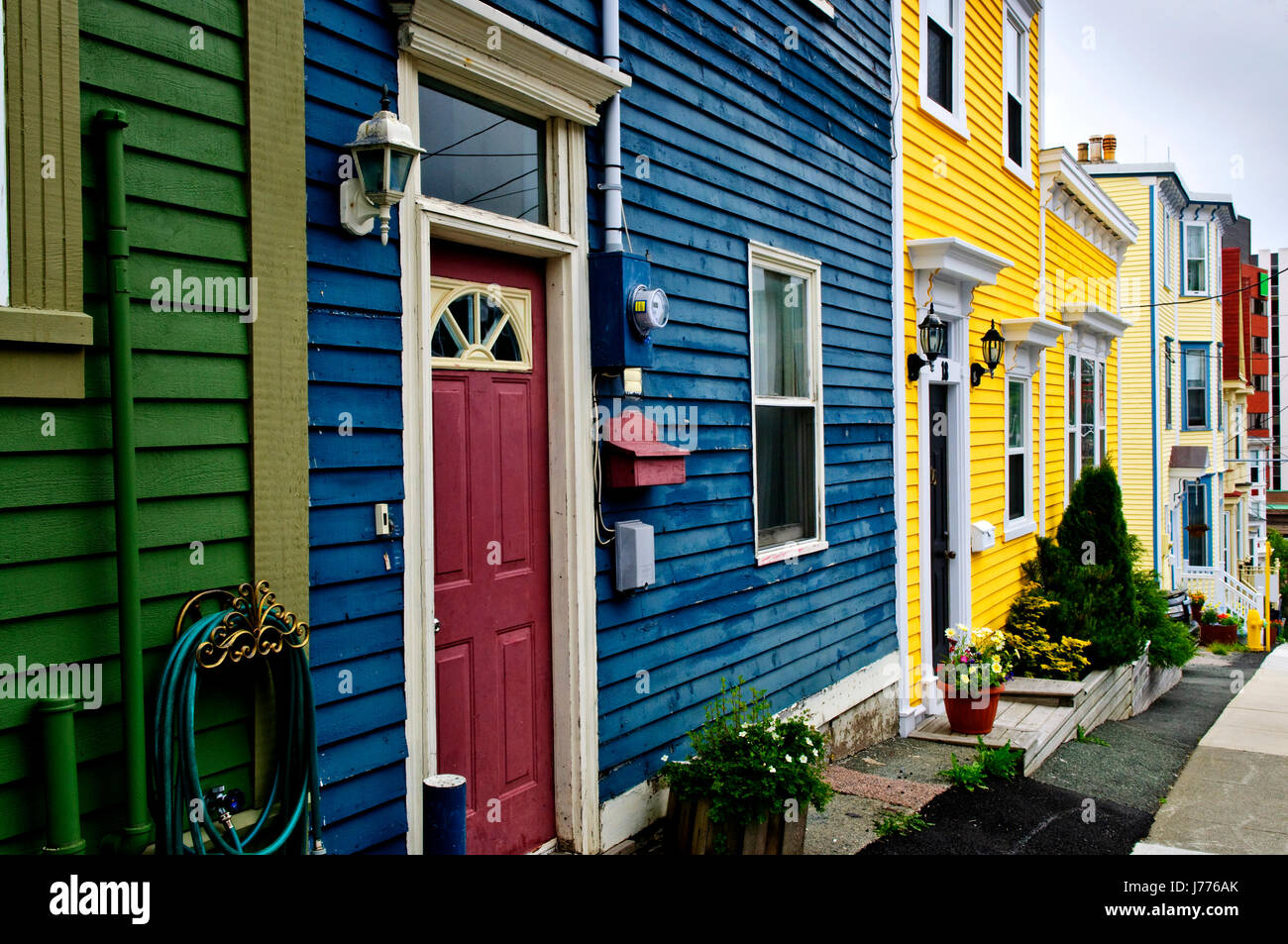 buildings houses colorful street road blue house building city town ...