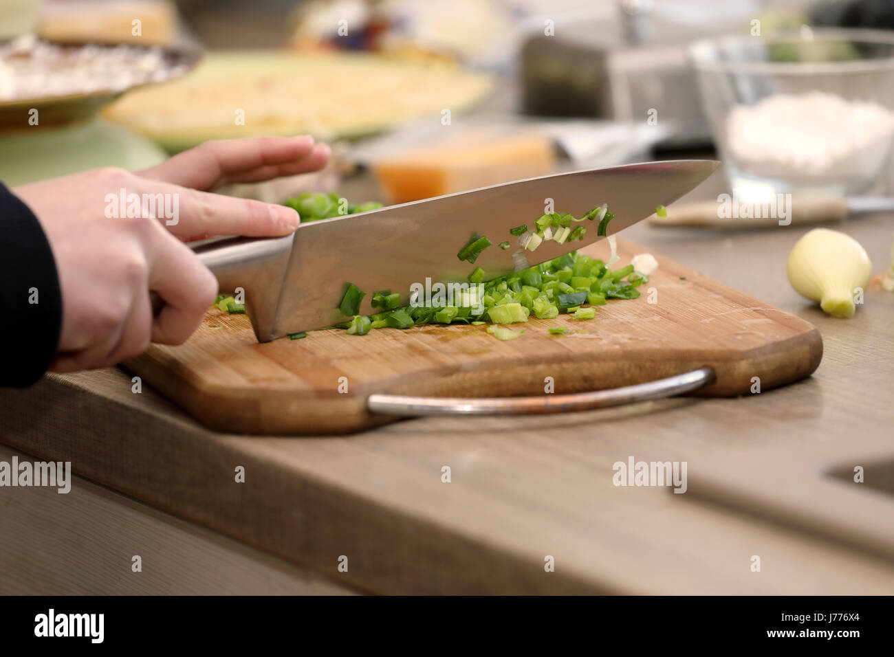 cutting vegetables for salad Stock Photo - Alamy