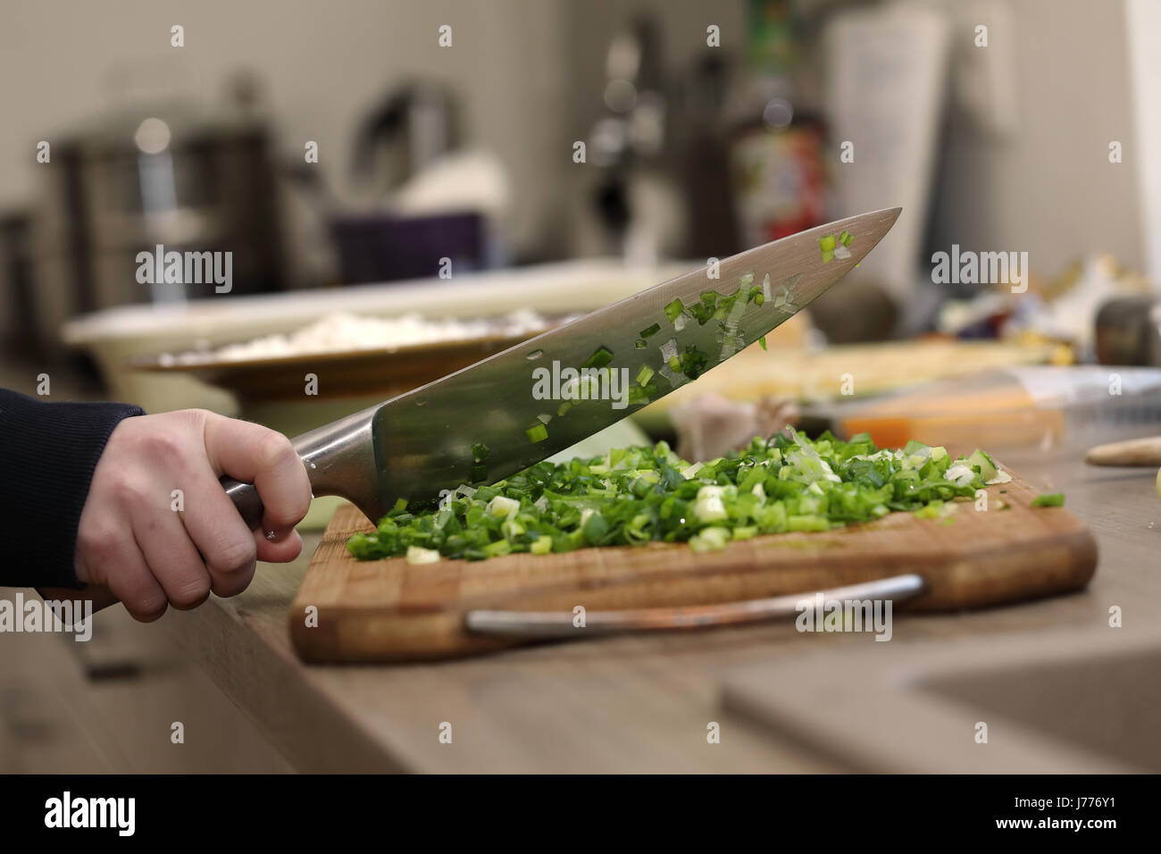 cutting vegetables for salad Stock Photo - Alamy