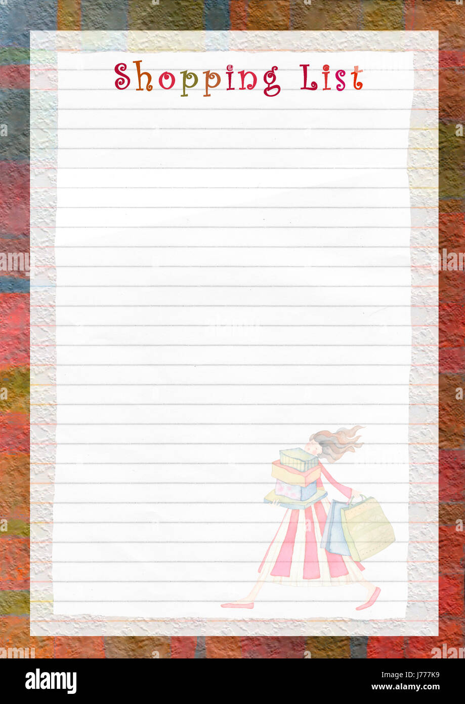 illustration shopping list object single isolated model design project ...