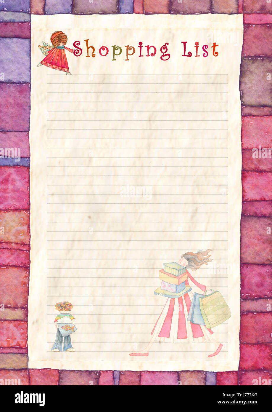 illustration shopping list object single isolated model design project ...