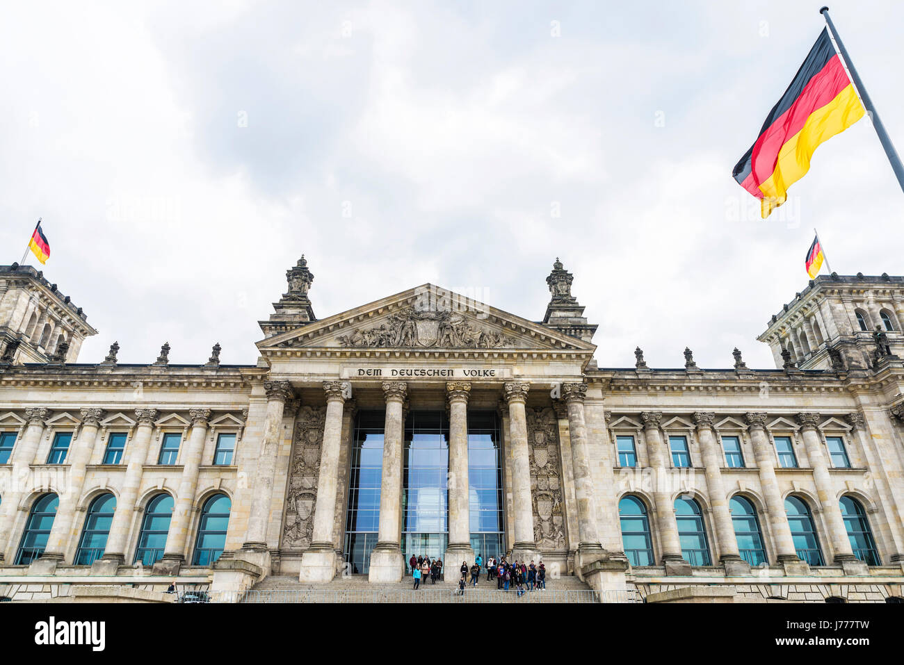 Reichstag building, headquarters of the German parliament surrounded by ...