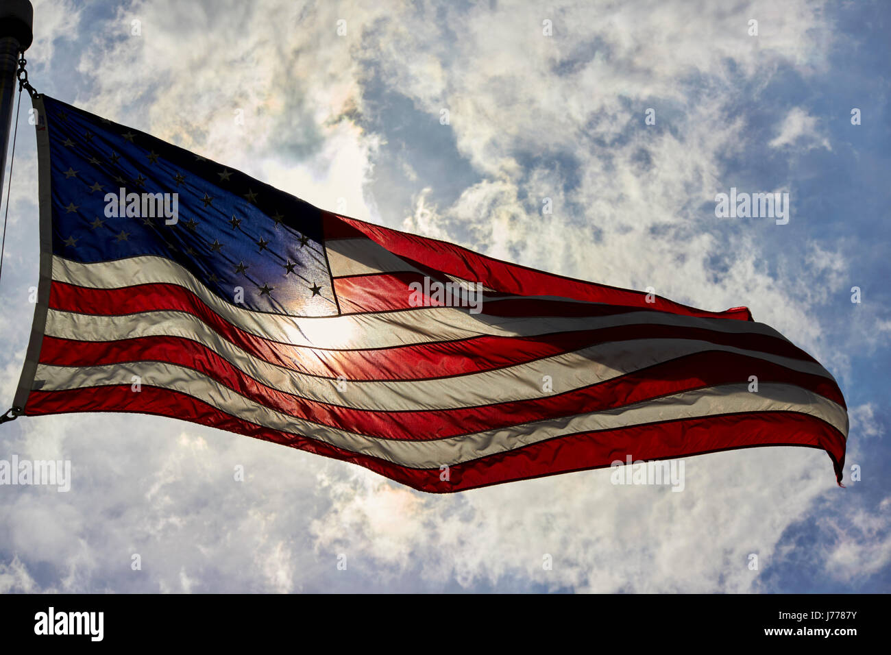 Flying the us flag hi-res stock photography and images - Alamy