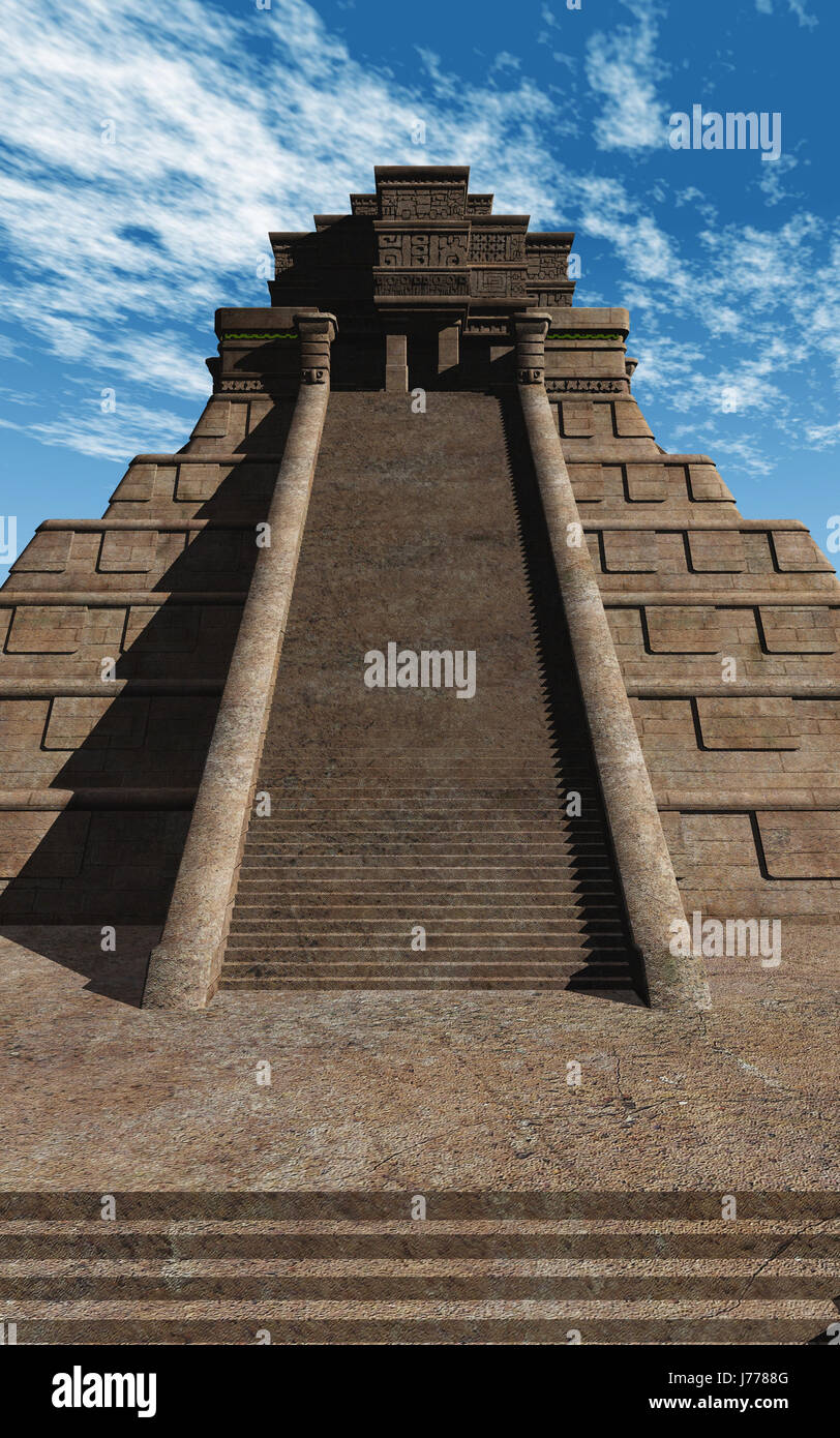 temple stone pyramid transformation maya stairs holiday vacation ...