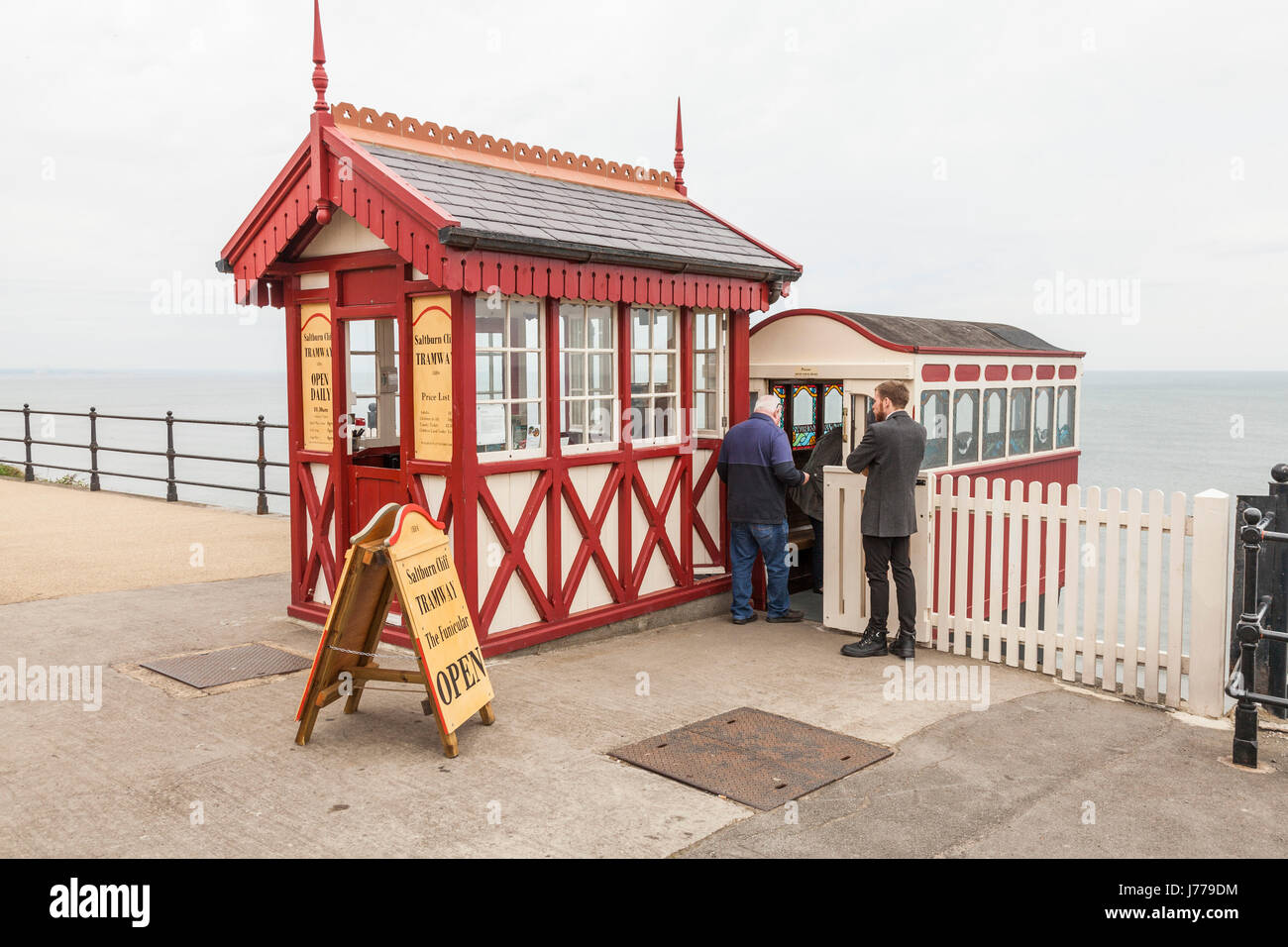 The famous Funicular, a cliff lift at Saltburn by the Sea,England ...