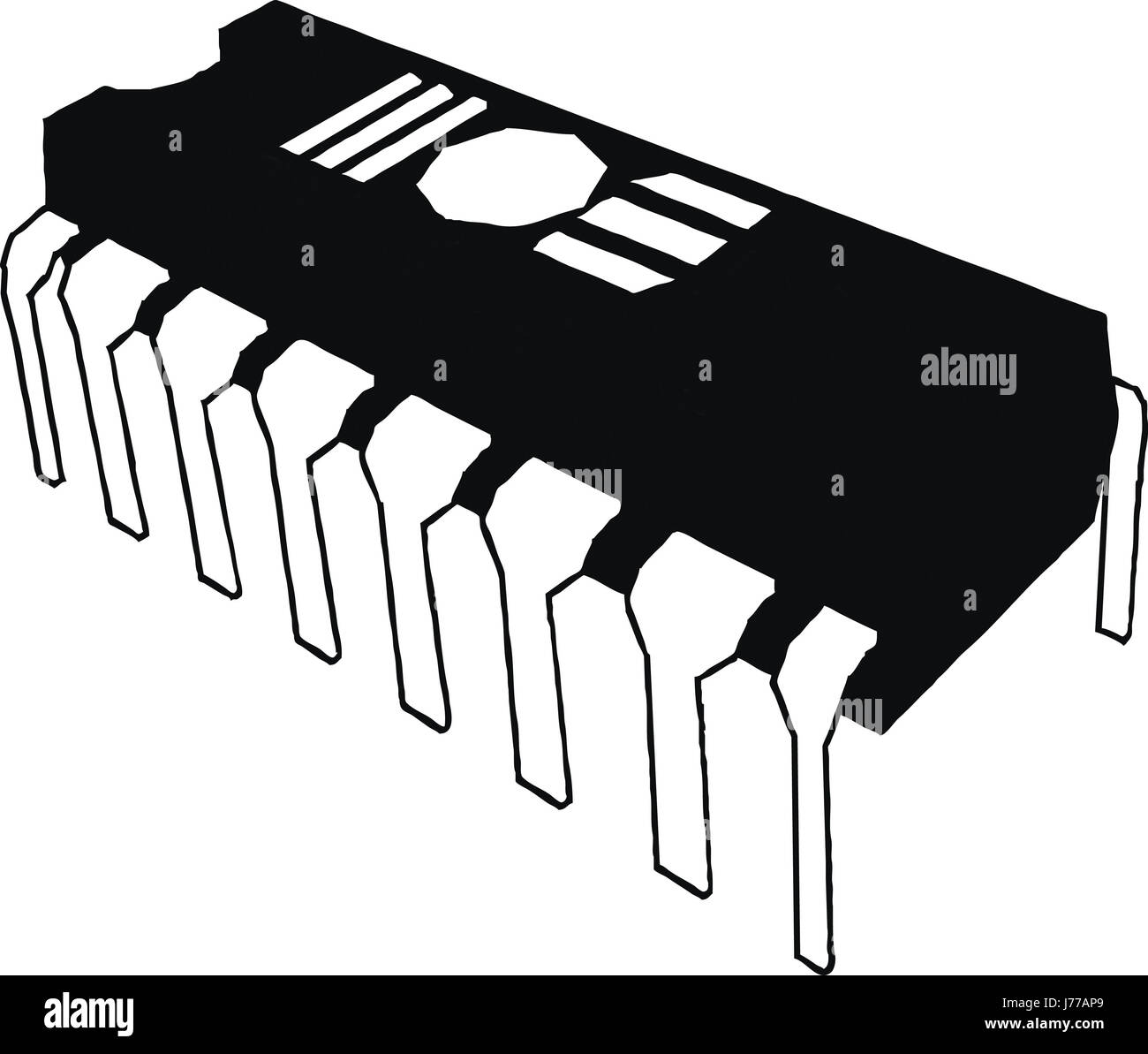 colour illustration technology color microprocessor electronic legs ...