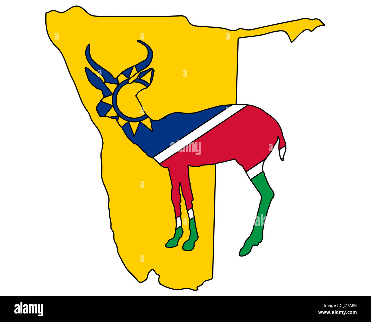 africa namibia flag antelope sign signal blue optional colour animal ...
