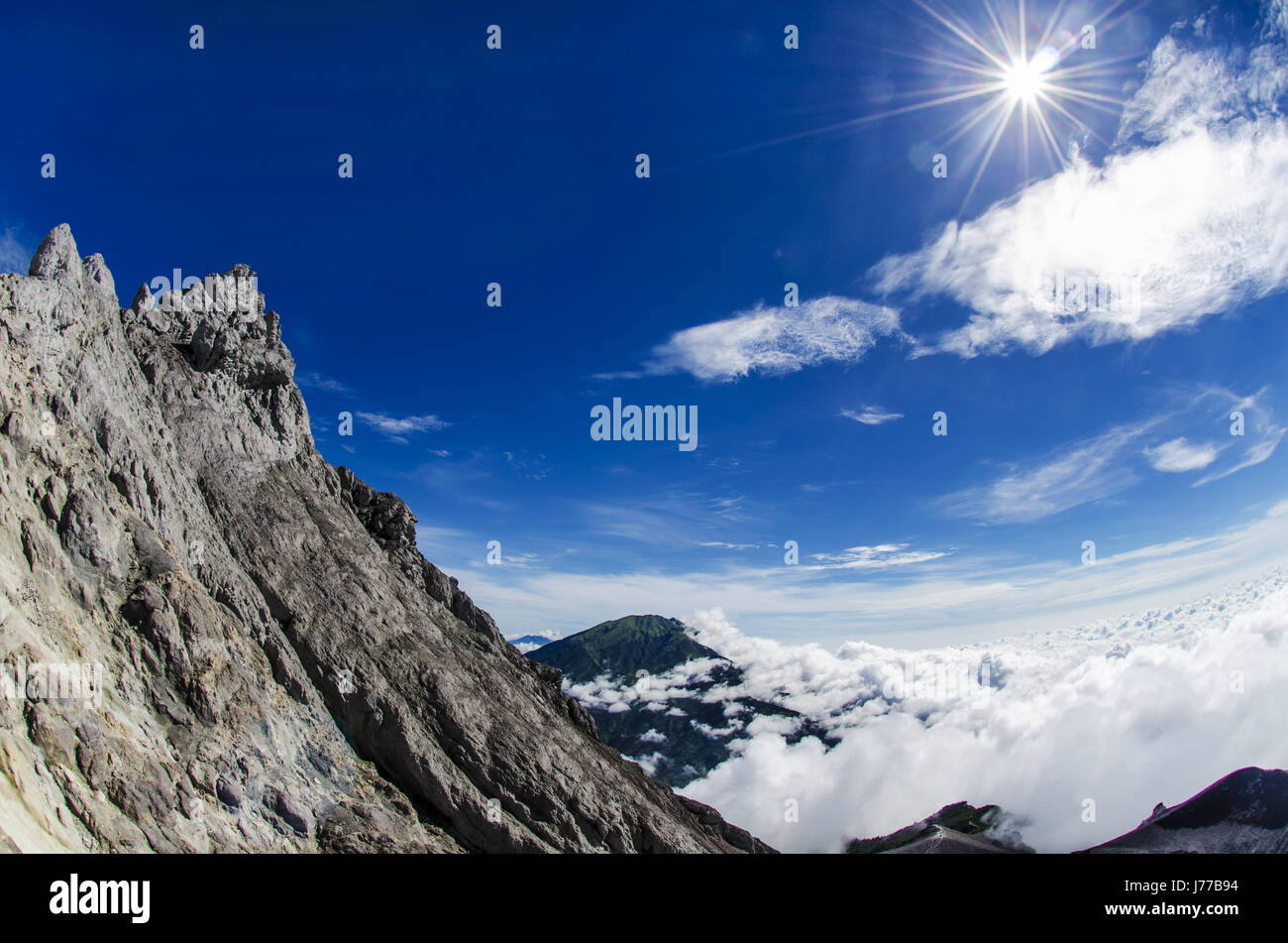 Merapi Mountain Summit With Merbabu Mountain At Front Stock Photo - Alamy