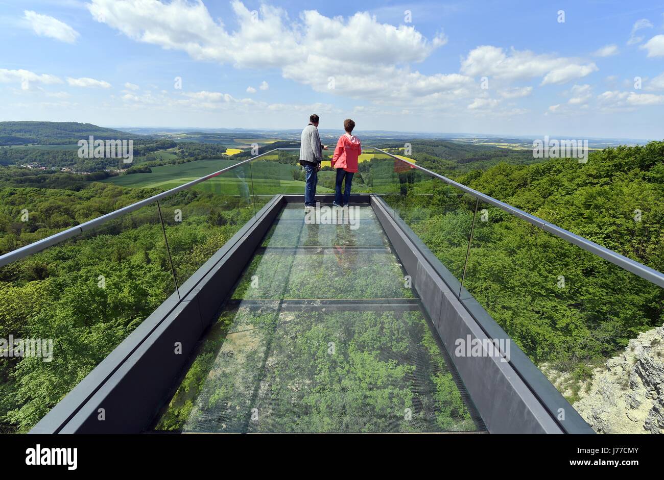 Eichsfeld, Germany. 22nd May, 2017. People enjoy the view from the new ...