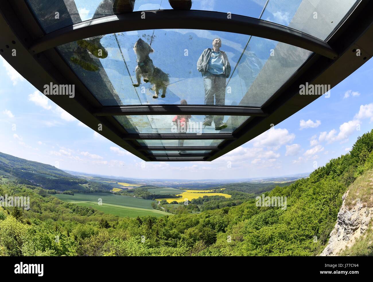 Eichsfeld, Germany. 22nd May, 2017. People enjoy the view from the new ...