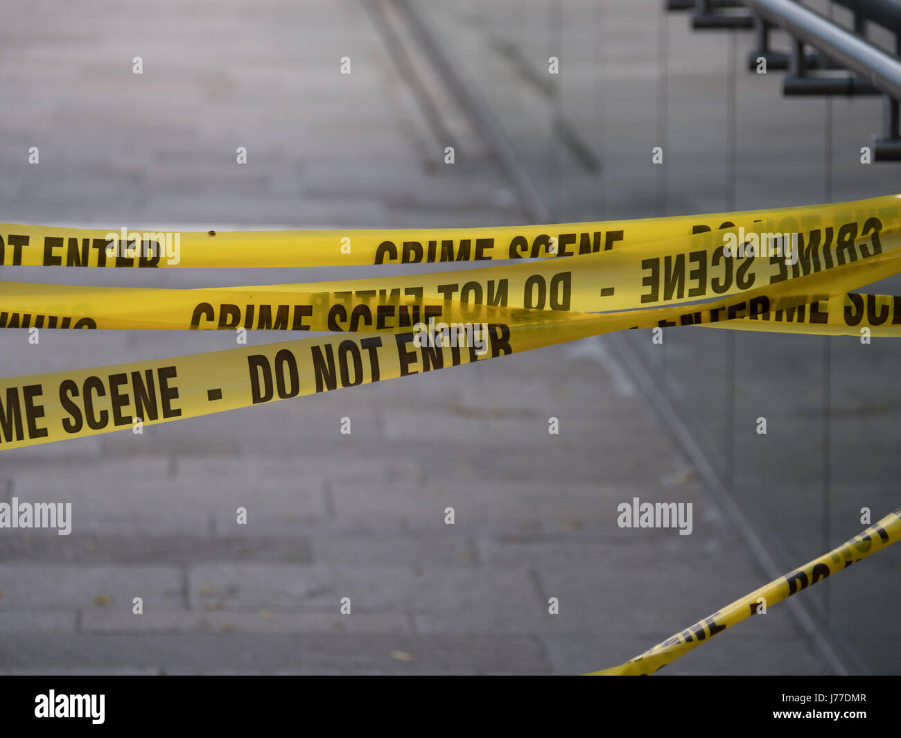 Manchester, UK. 23rd May, 2017. The police crime scene tape used as a ...