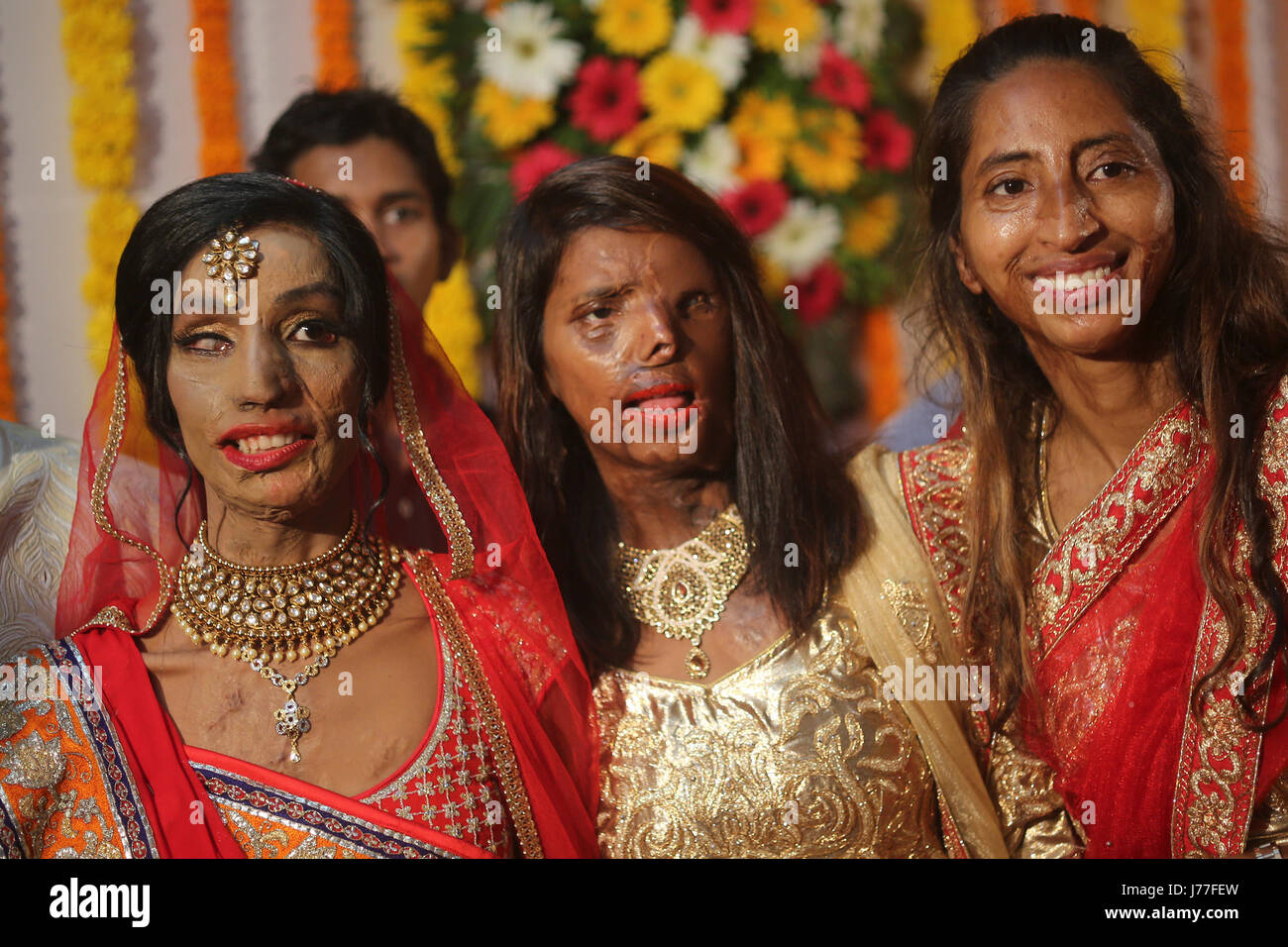 Lalita Bansi (L) with her friends at her wedding held on 23rd May 2017 ...