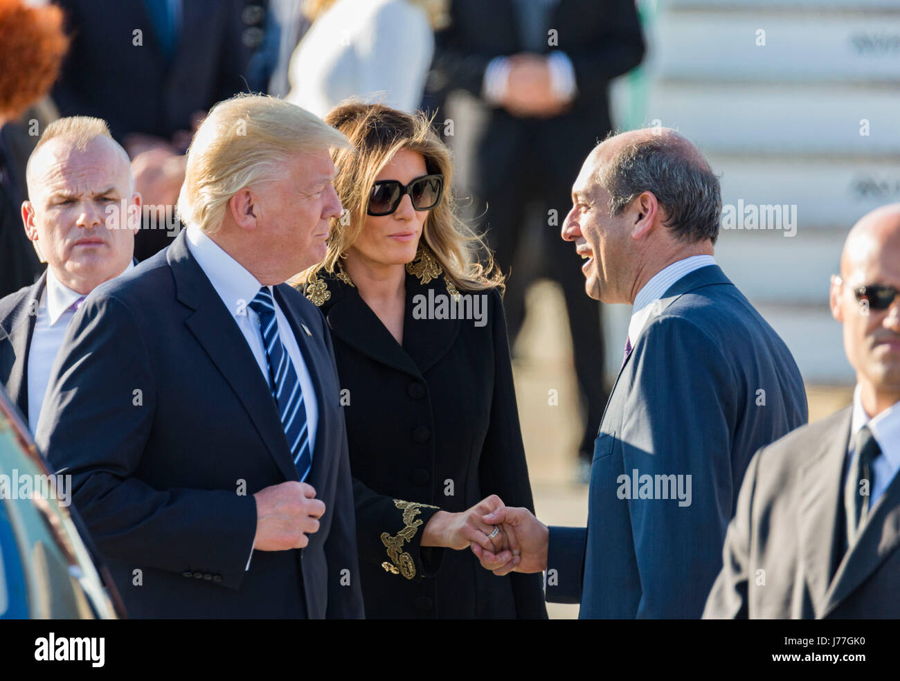 Donald Trump arrives in Rome Italy on board Air Force One Stock Photo ...