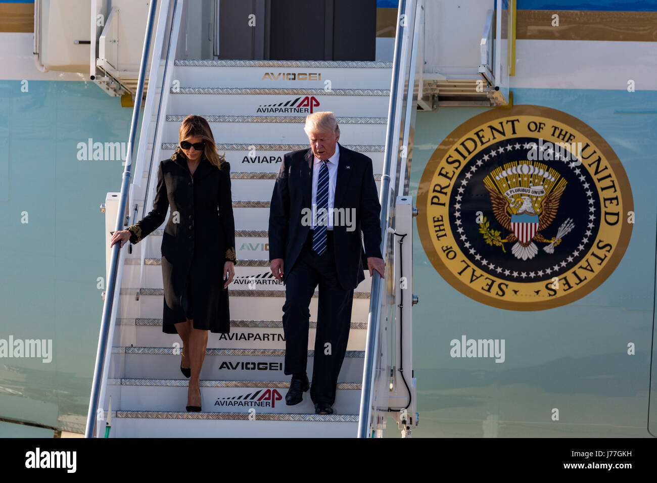 Rome, Italy. 23rd May, 2017. Donald Trump and wife Melania on the ...
