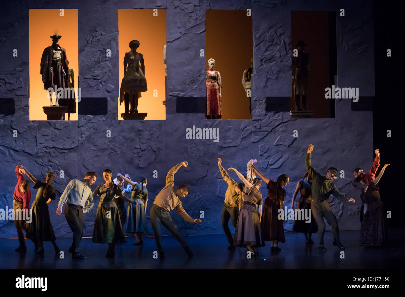 Budapest. 23rd May, 2017. Dancers perform during a dress rehearsal of ...