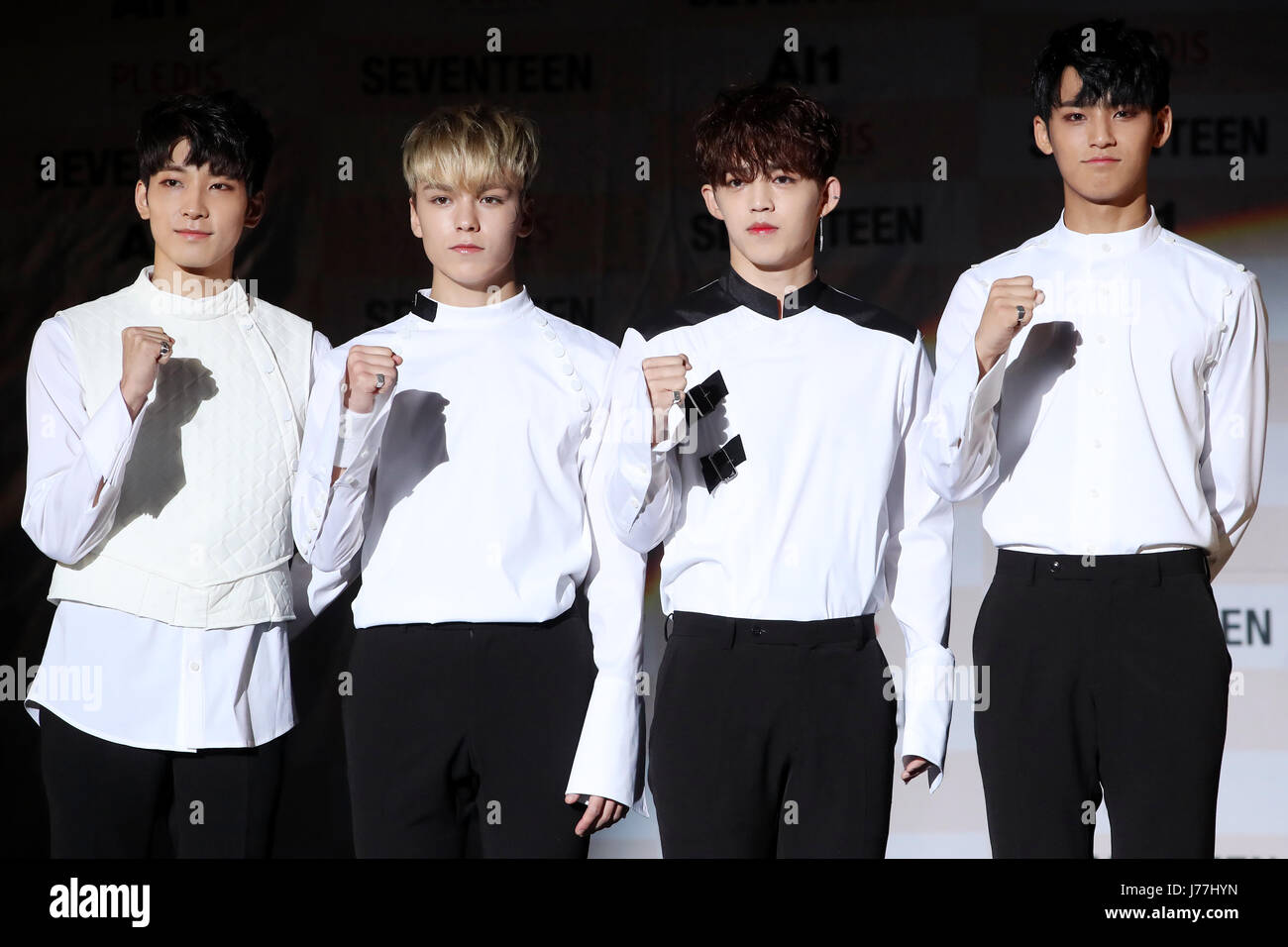 S. Korean boy group Seventeen South Korean boy group Seventeen performs ...