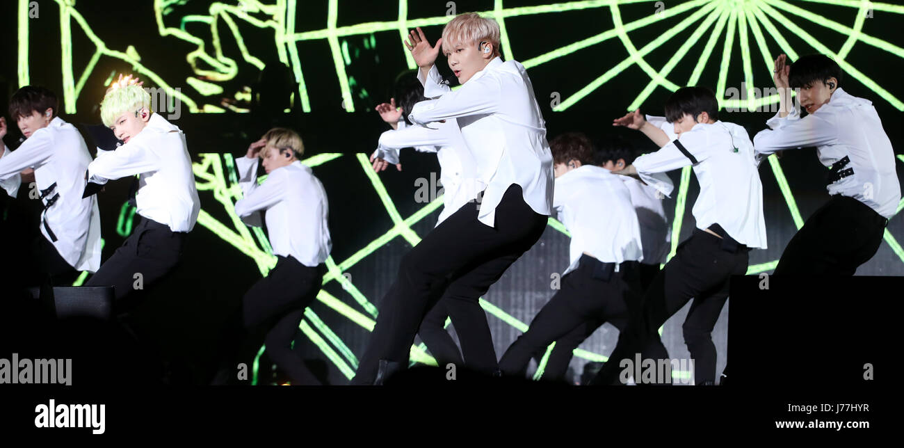 S. Korean boy group Seventeen South Korean boy group Seventeen performs ...