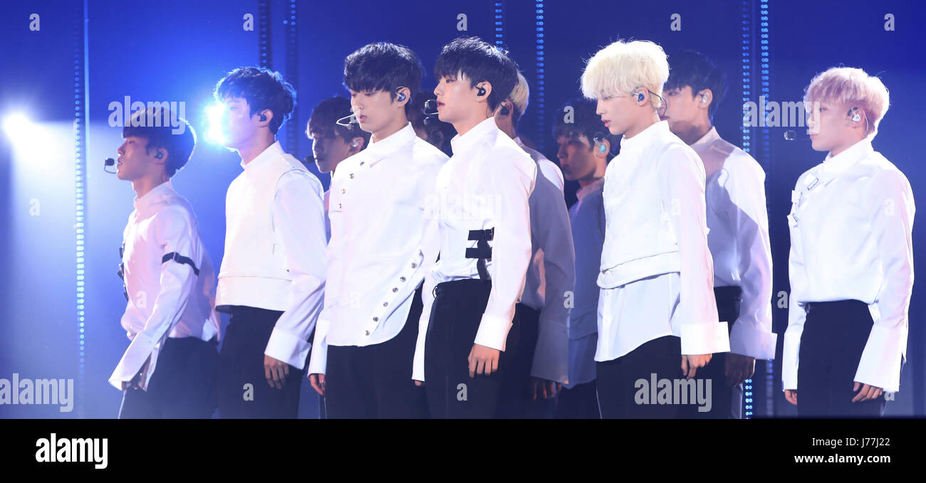 S. Korean boy group Seventeen South Korean boy group Seventeen performs ...