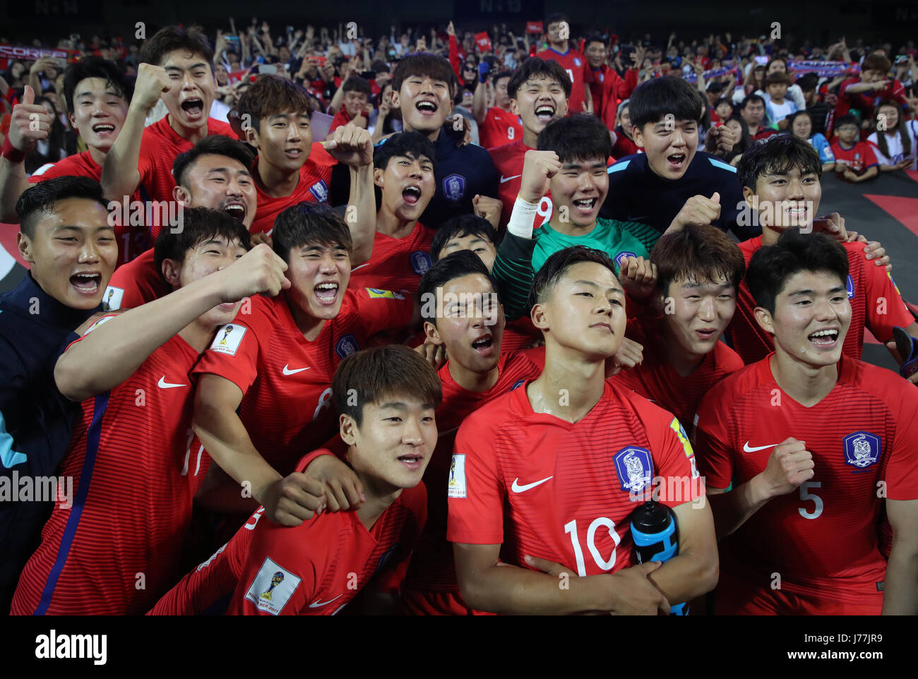 S. Korean FIFA U-20 squad South Korean players celebrate as the South ...