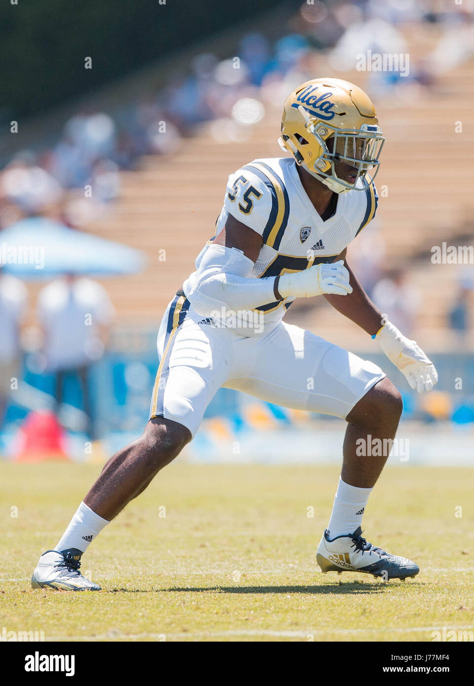 April 29, 2017 Los Angeles, CA...UCLA linebacker (55) Breland Brandt ...