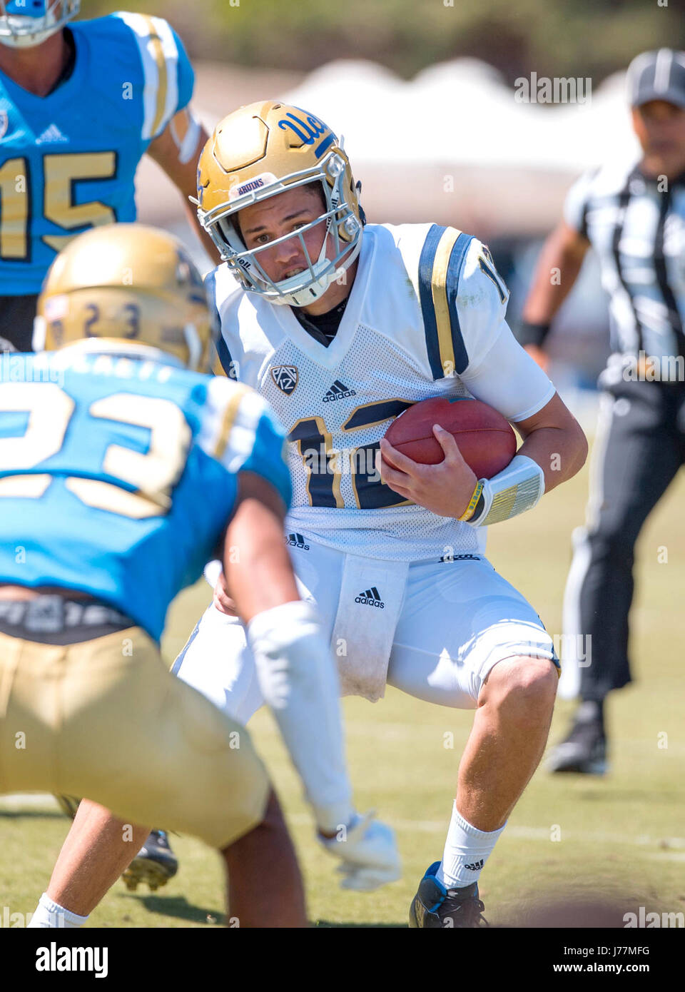April 29, 2017 Los Angeles, CA...UCLA quarterback (12) Austin Burton ...