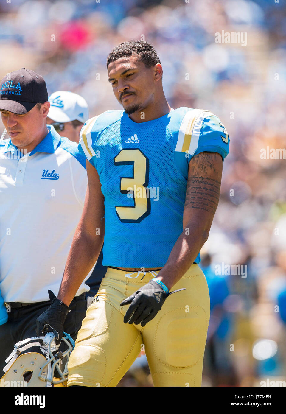 April 29, 2017 Los Angeles, CA...UCLA defensive back (3) Brandon Burton ...