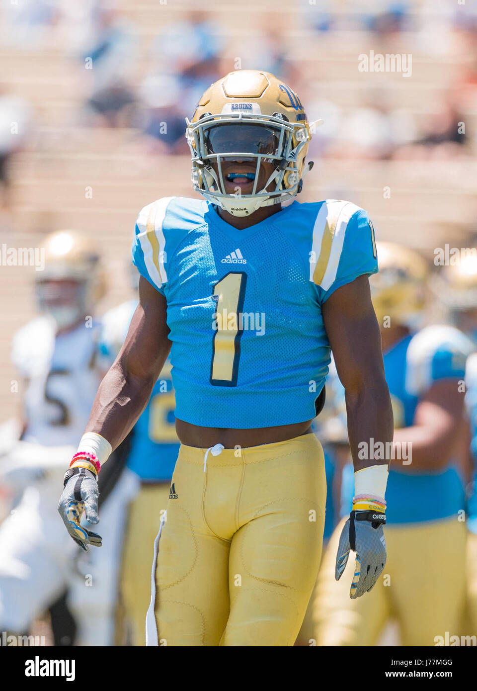 April 29, 2017 Los Angeles, CA...UCLA defensive back (1) Darnay Holmes ...