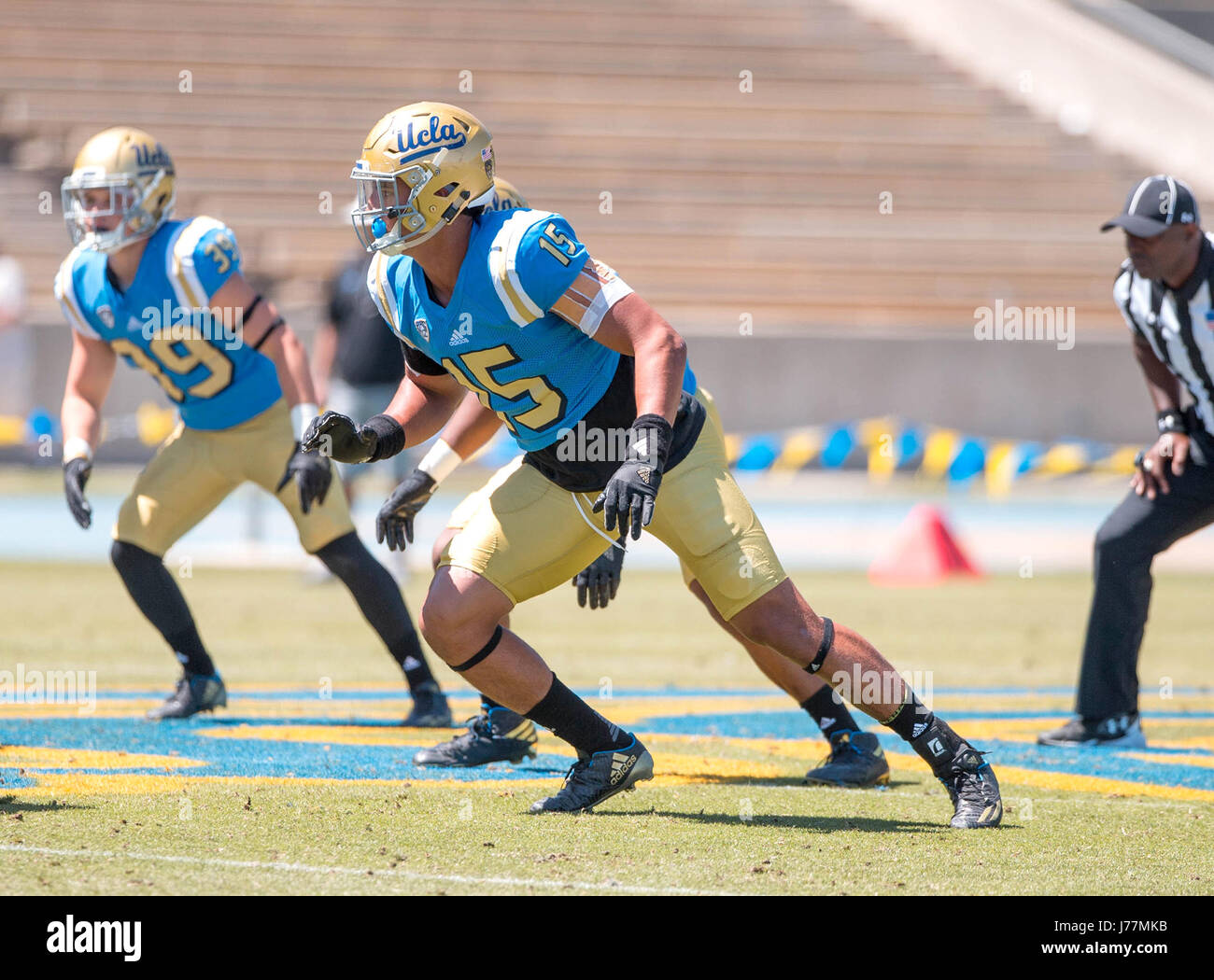 Los Angeles, CA, USA. 29th Apr, 2017. UCLA defensive lineman (15 ...