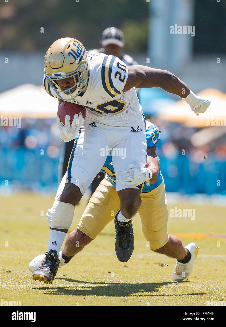 Los Angeles, CA, USA. 29th Apr, 2017. UCLA running back (20) Brandon ...