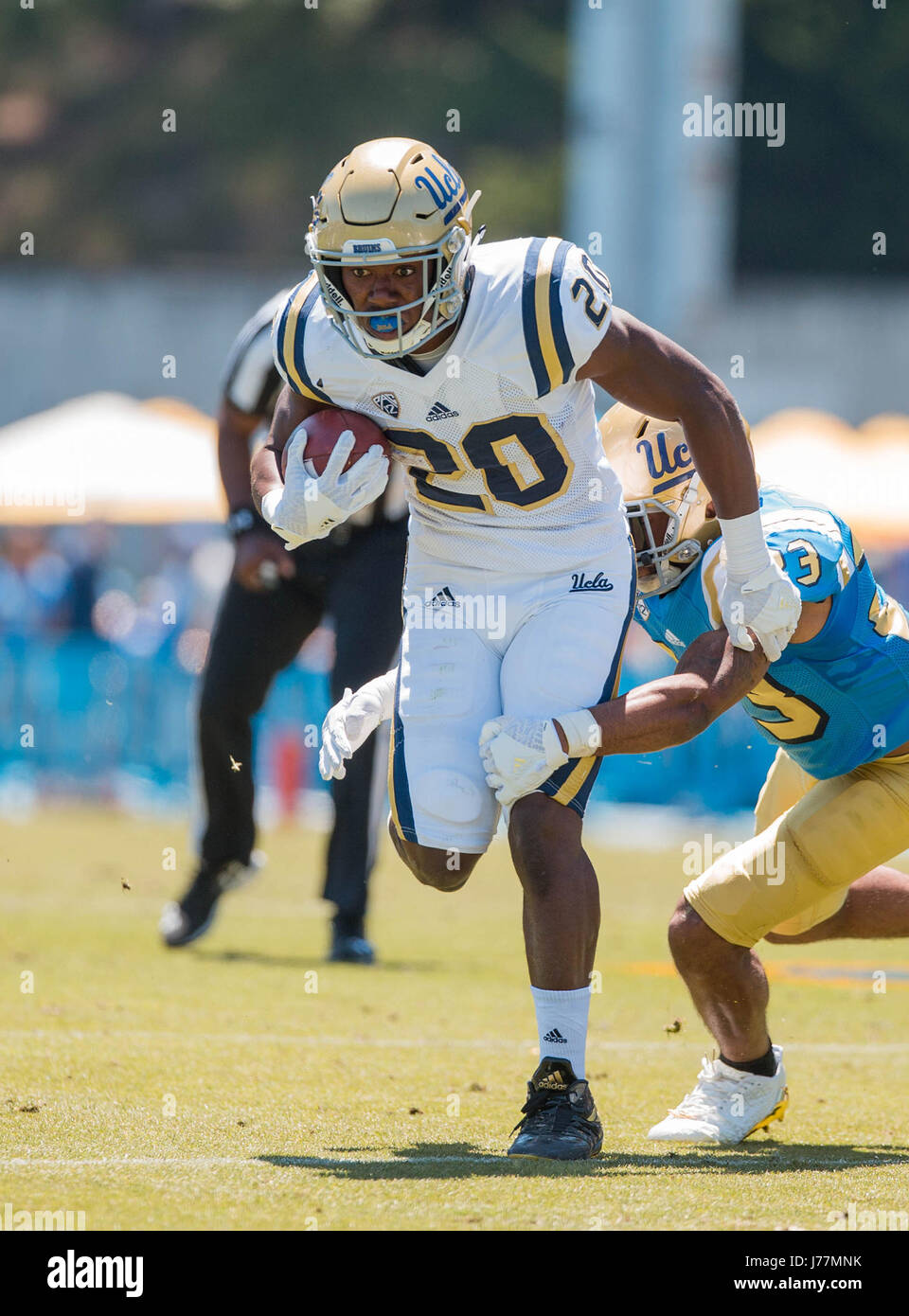 Los Angeles, CA, USA. 29th Apr, 2017. UCLA running back (20) Brandon ...