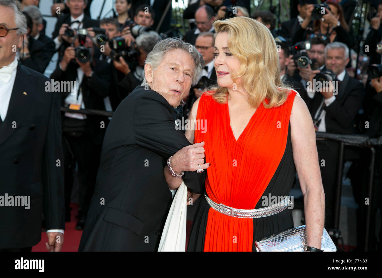 Cannes, France. 23rd May, 2017. Catherine Deneuve and Roman Polanski ...