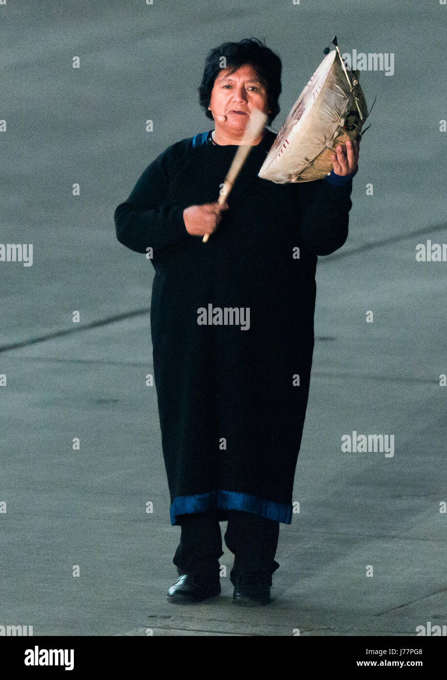 An actor on stage during a rehearsal of Lemi Ponifasio's Children of ...