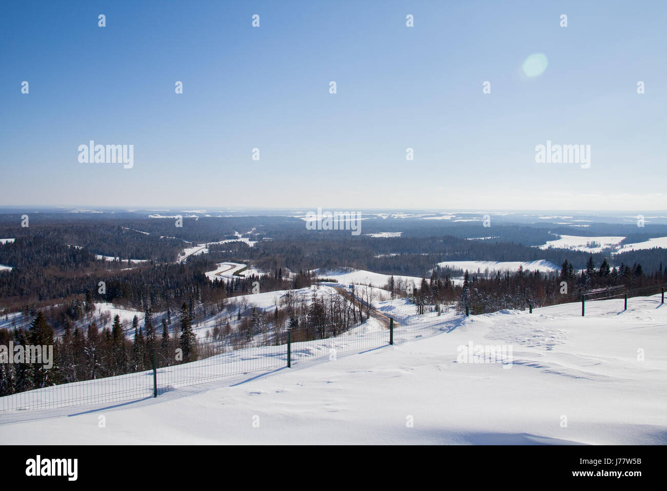 Beautiful winter landscape on the Ural expanses, view from the White ...