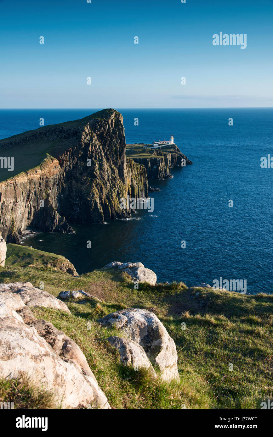 Neist Point and the Lighthouse on the Duirnish peninsular in the North ...