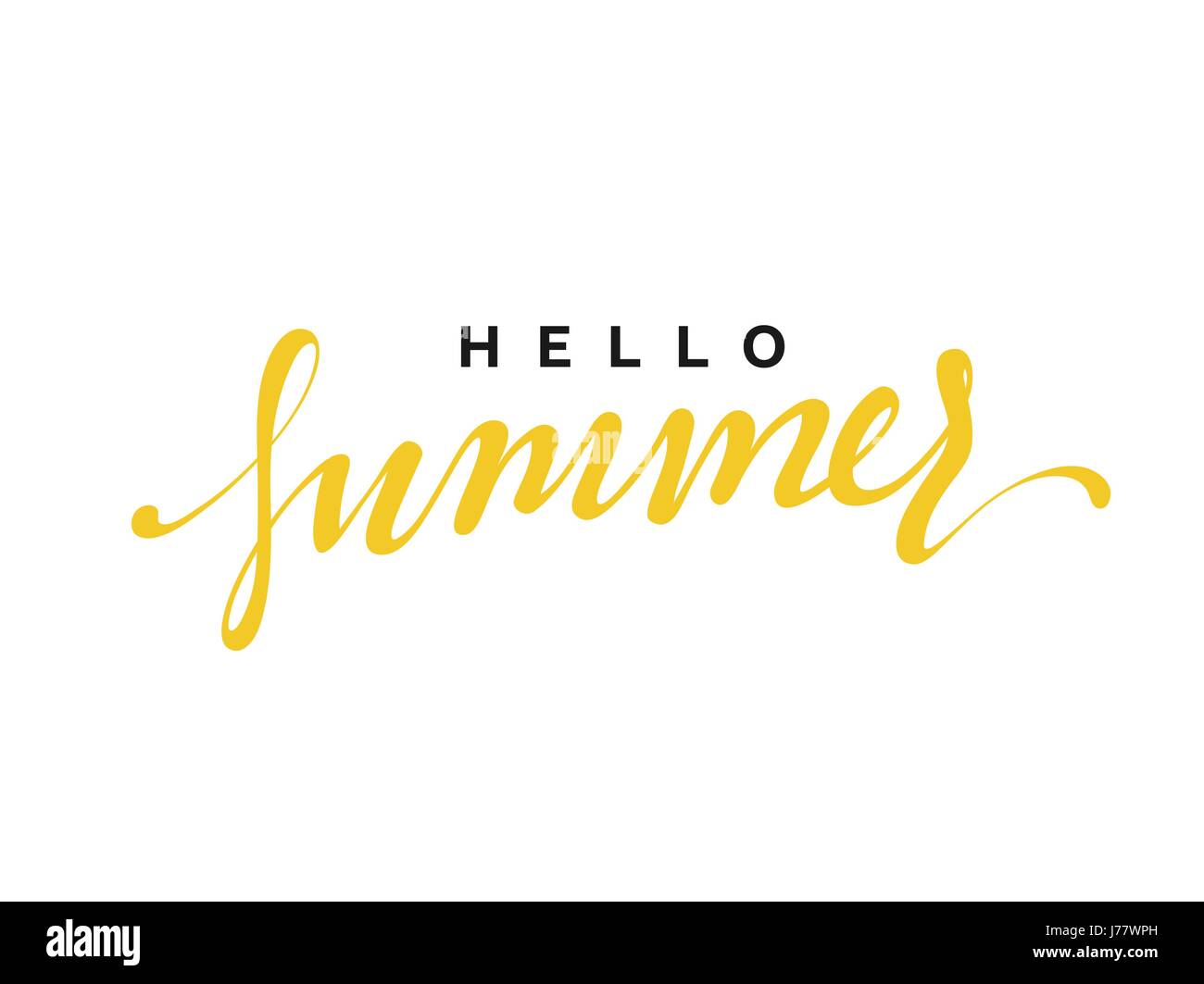 Lettering Hello Summer calligraphy hand drawn Stock Vector Image & Art - Alamy