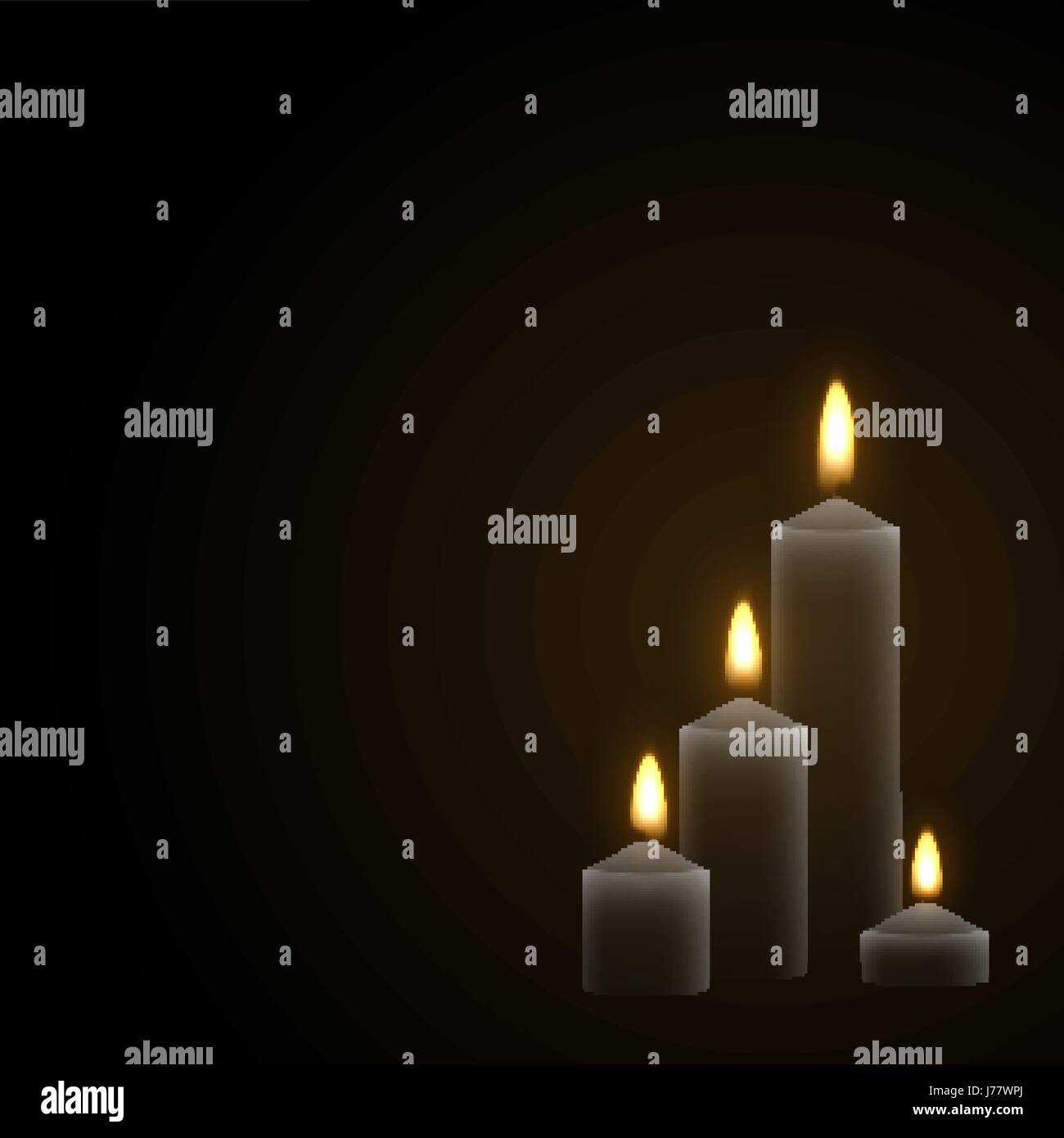Candles burn with fire realistic. Set isolated on transparent ...