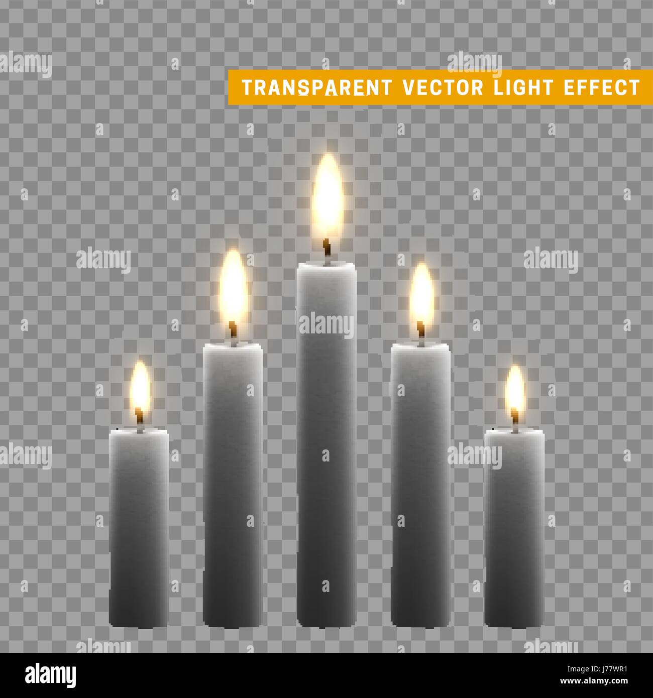Candles burn with fire realistic. Set isolated on transparent ...