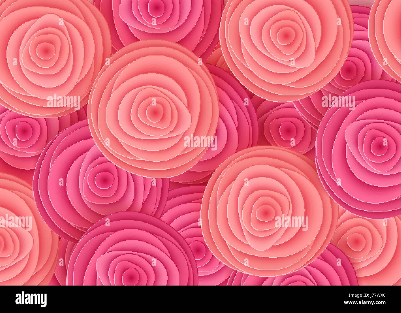 Pink Flowers in style of art paper. Roses background made from paper ...