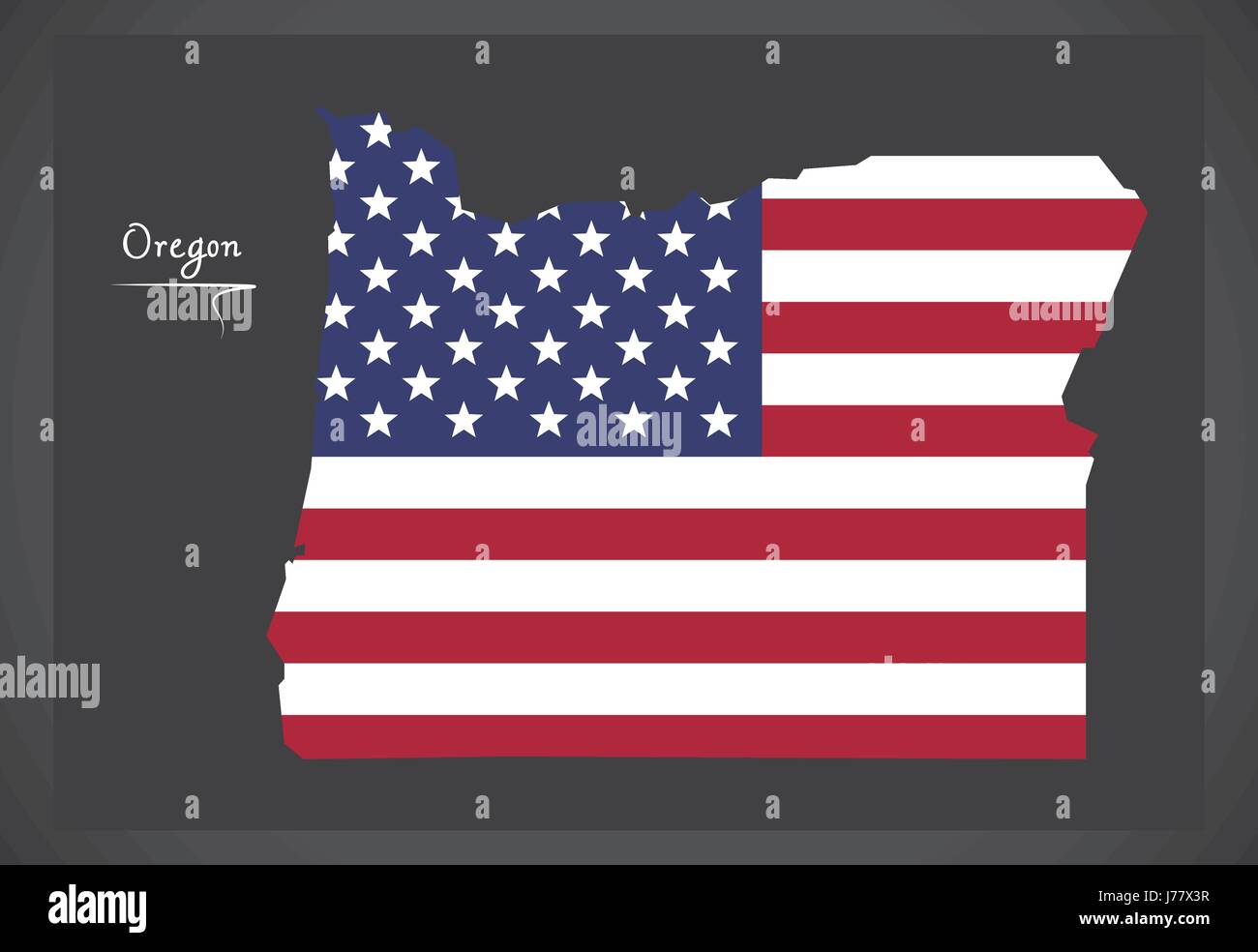 Oregon map with American national flag illustration Stock Vector Image ...