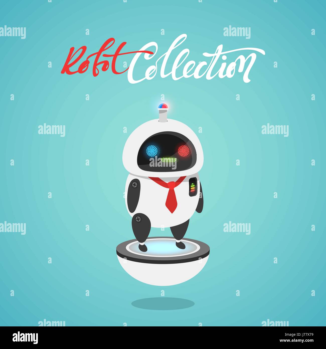 Character cute in flat style. Funny cartoon robot first aid, police ...