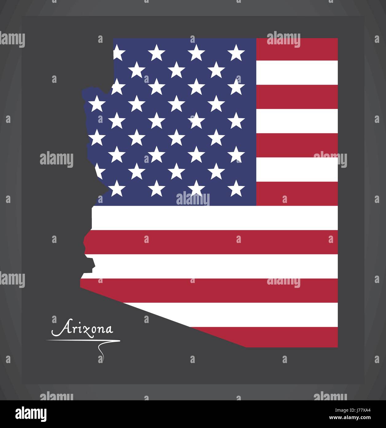 Arizona map with American national flag illustration Stock Vector Image ...