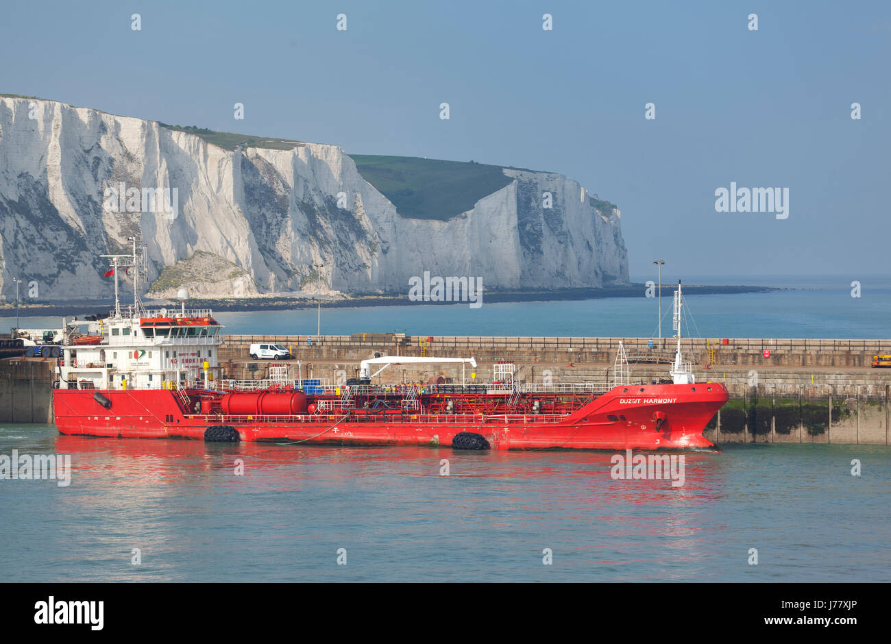 DUZGIT HARMONY an Oil/Chemical Tanker in Dover Harbour Stock Photo - Alamy