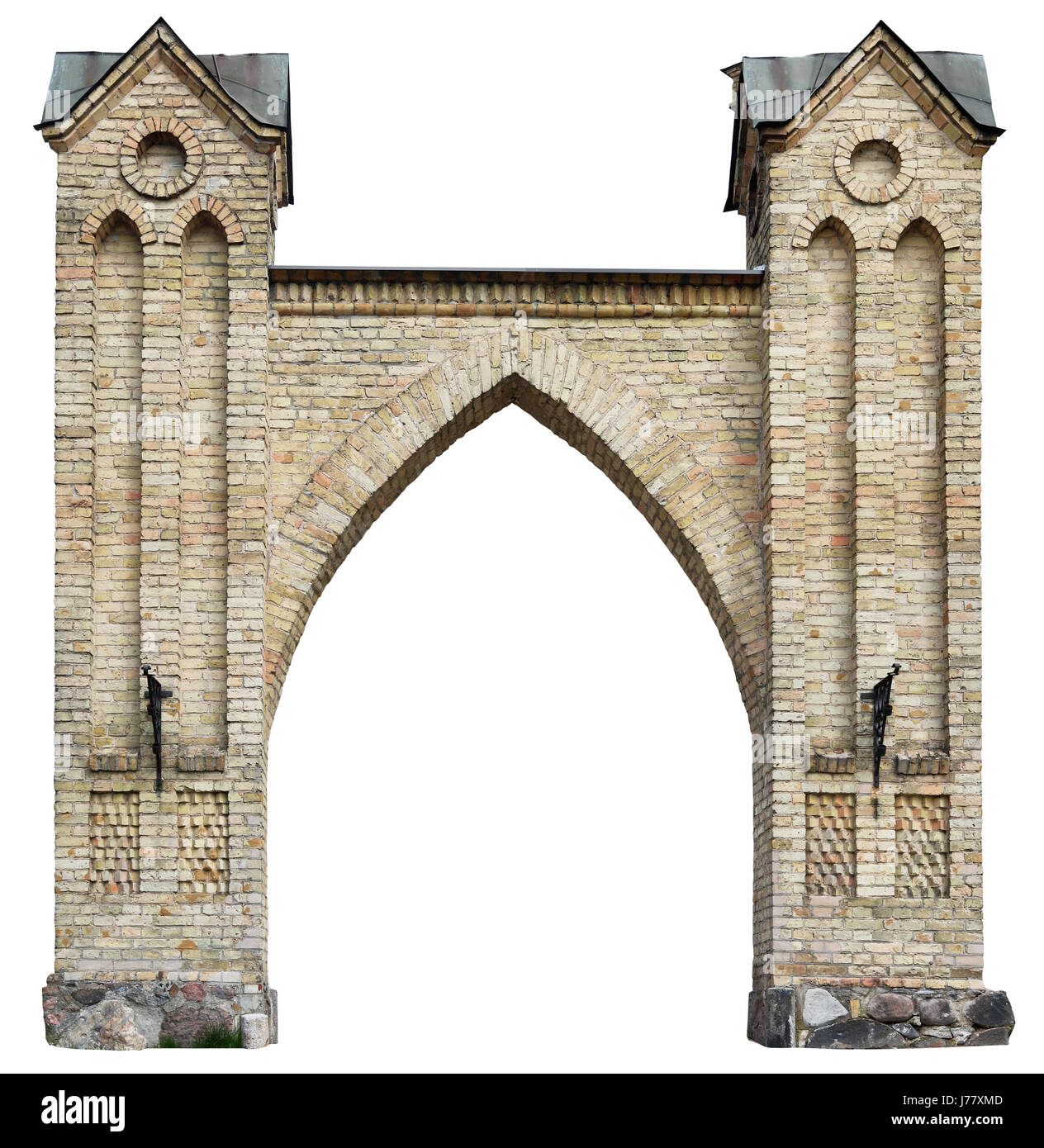 Medieval bricks wall background Cut Out Stock Images & Pictures - Alamy