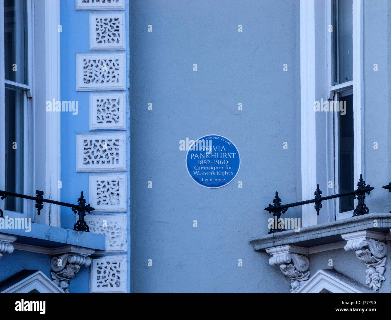 Sylvia Pankhurst Blue Plaque, Chelsea, London Stock Photo - Alamy