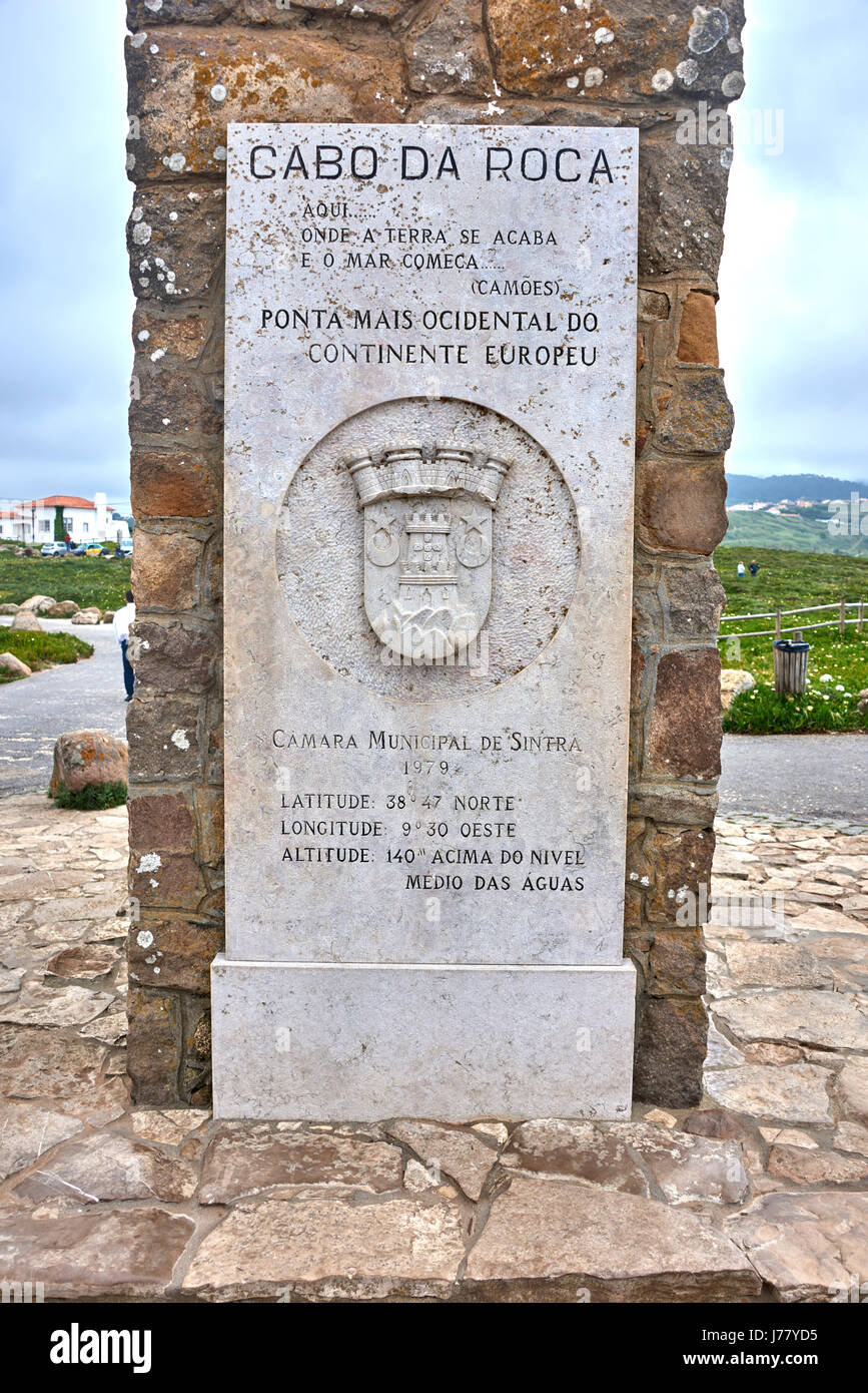 Cabo da Roca (Cape Roca) is a cape, which forms the westernmost extent ...
