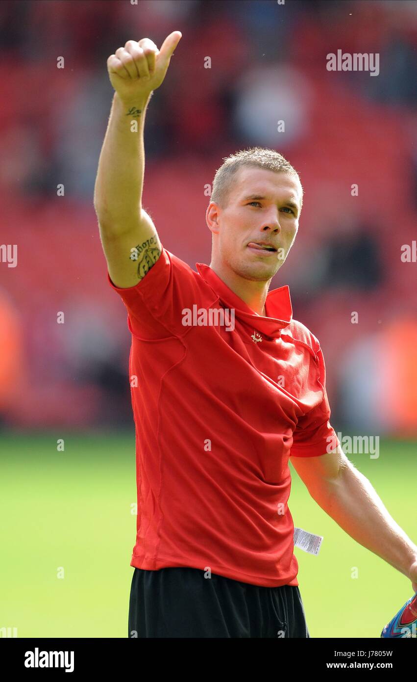 LUKAS PODOLSKI ARSENAL FC ANFIELD LIVERPOOL ENGLAND 02 September 2012 ...