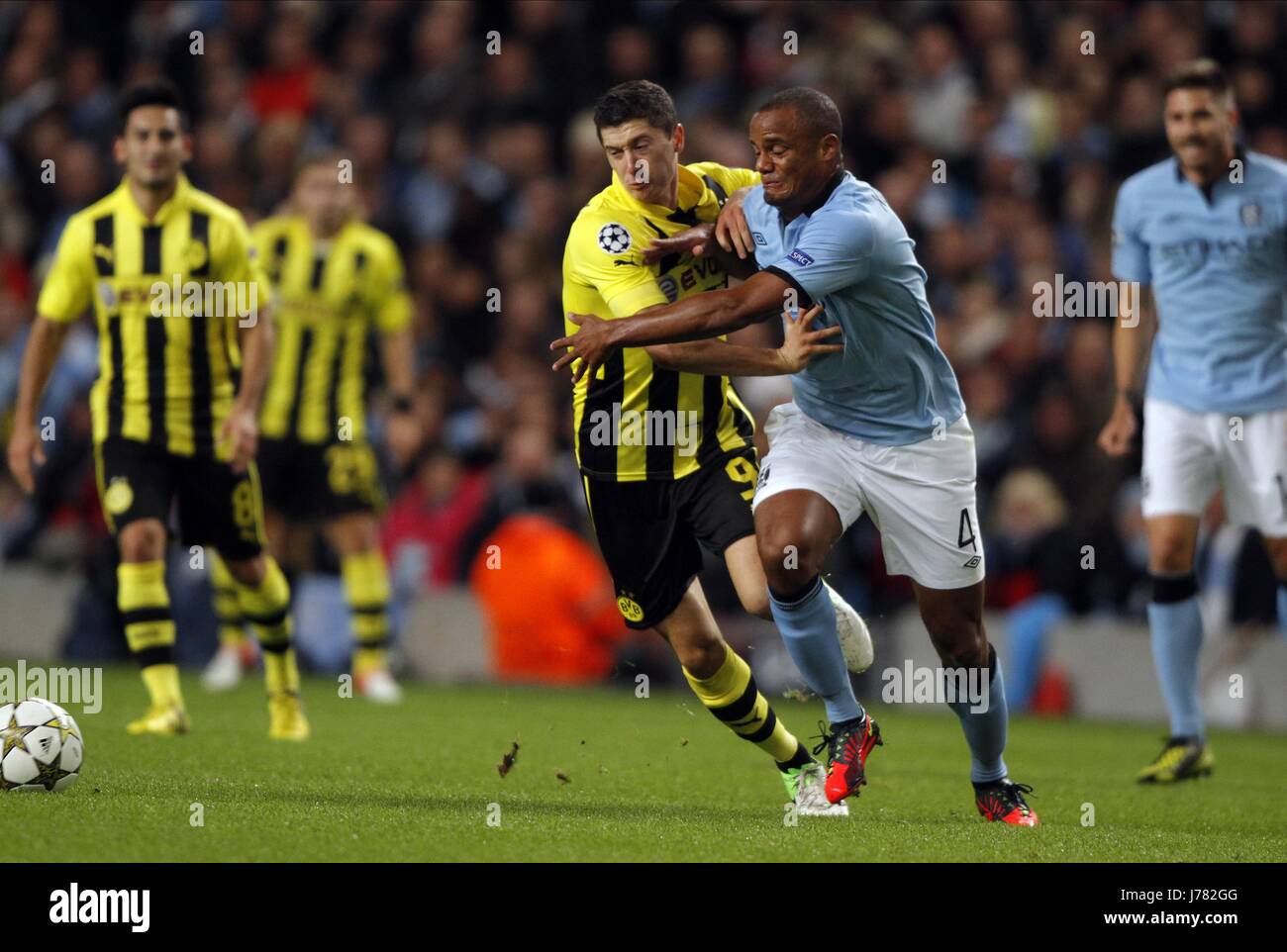 VINCENT KOMPANY & ROBERT LEWAN MANCHESTER CITY V BORUSSIA DOR ETIHAD ...
