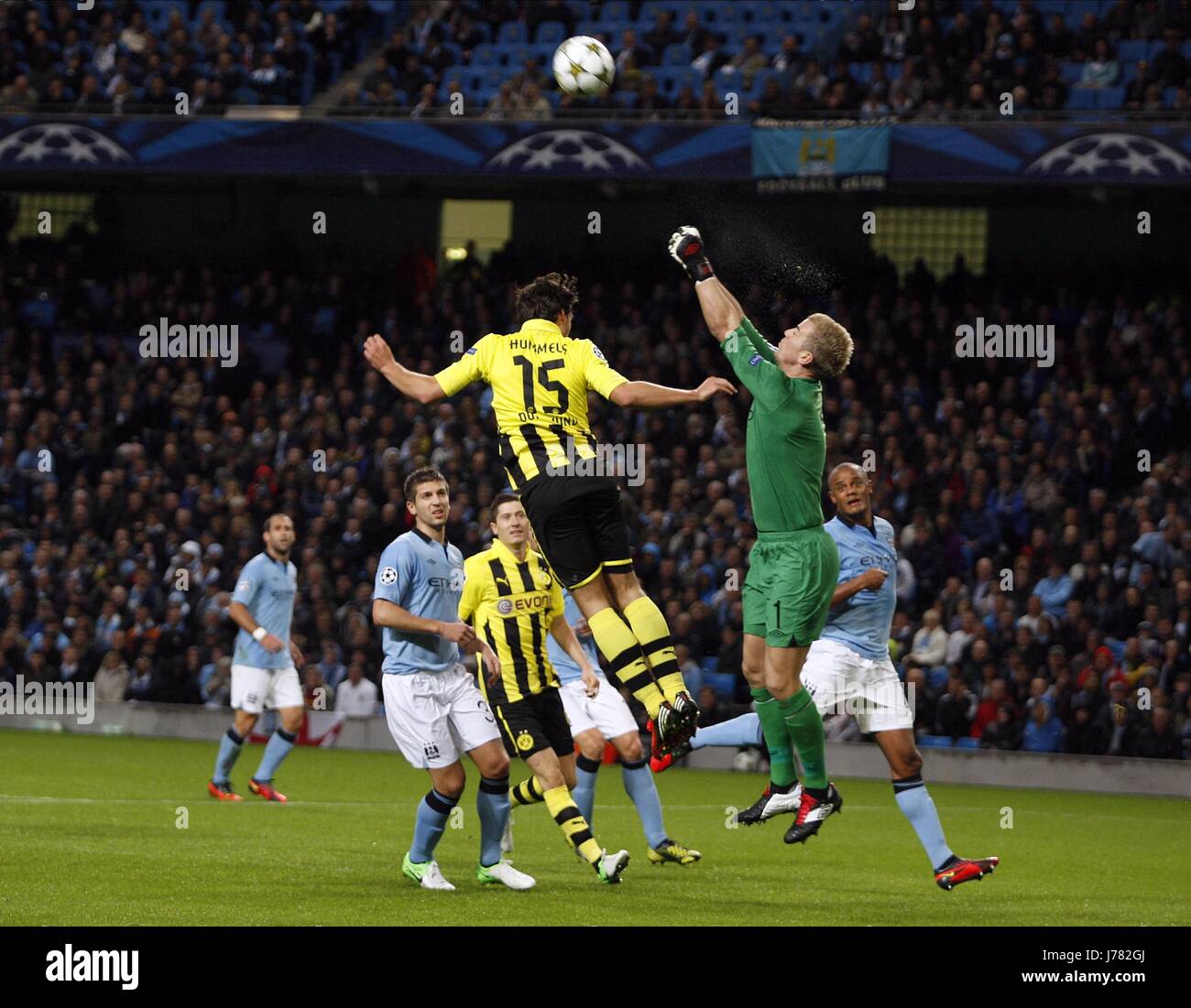 JOE HART & MATS HUMMELS MANCHESTER CITY V BORUSSIA DOR ETIHAD STADIUM ...
