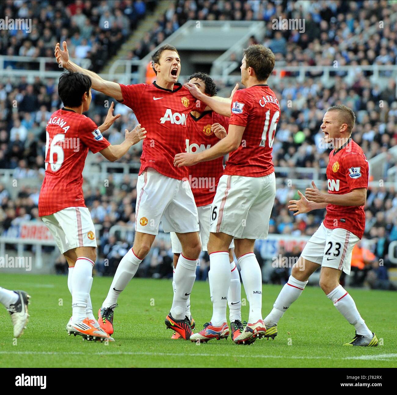 JONNY EVANS SCORES NEWCASTLE V MANCHESTER UNITED SPORTS DIRECT ARENA ...