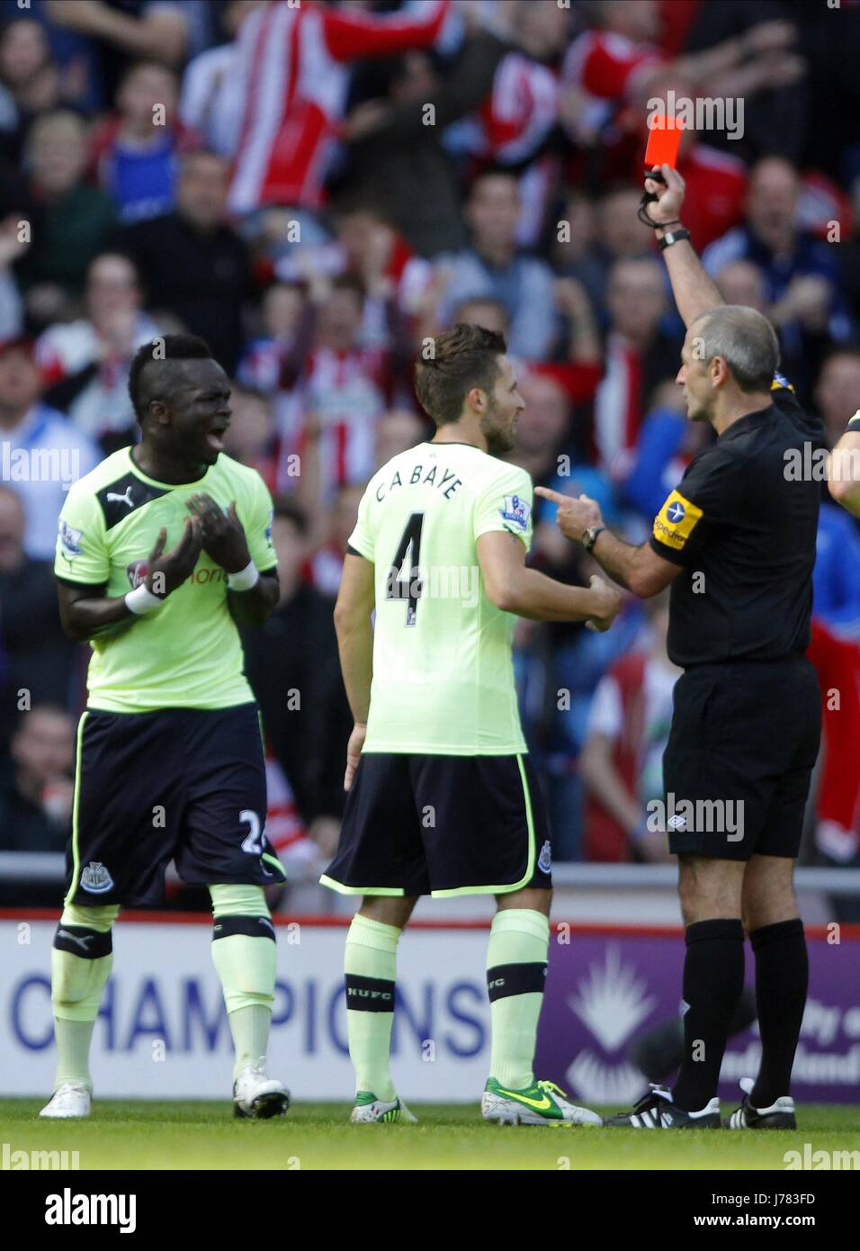 STRAIGHT RED CARD FOR CHEIK IS SUNDERLAND V NEWCASTLE STADIUM OF LIGHT ...